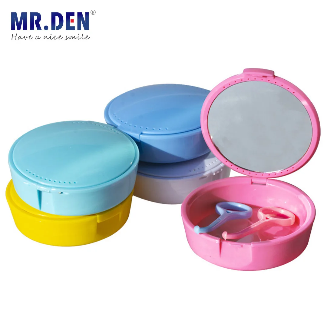 MRDEN Custom Dental Plastic Fixing Aligner Storage Colorful Denture Box ...