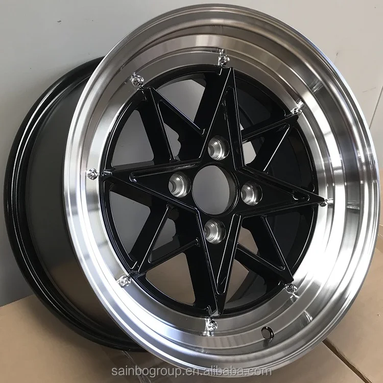 F99805 15X8 4X100 4X108 4X114.3 Mat Zwart Goud Zilver Groen Machine ...