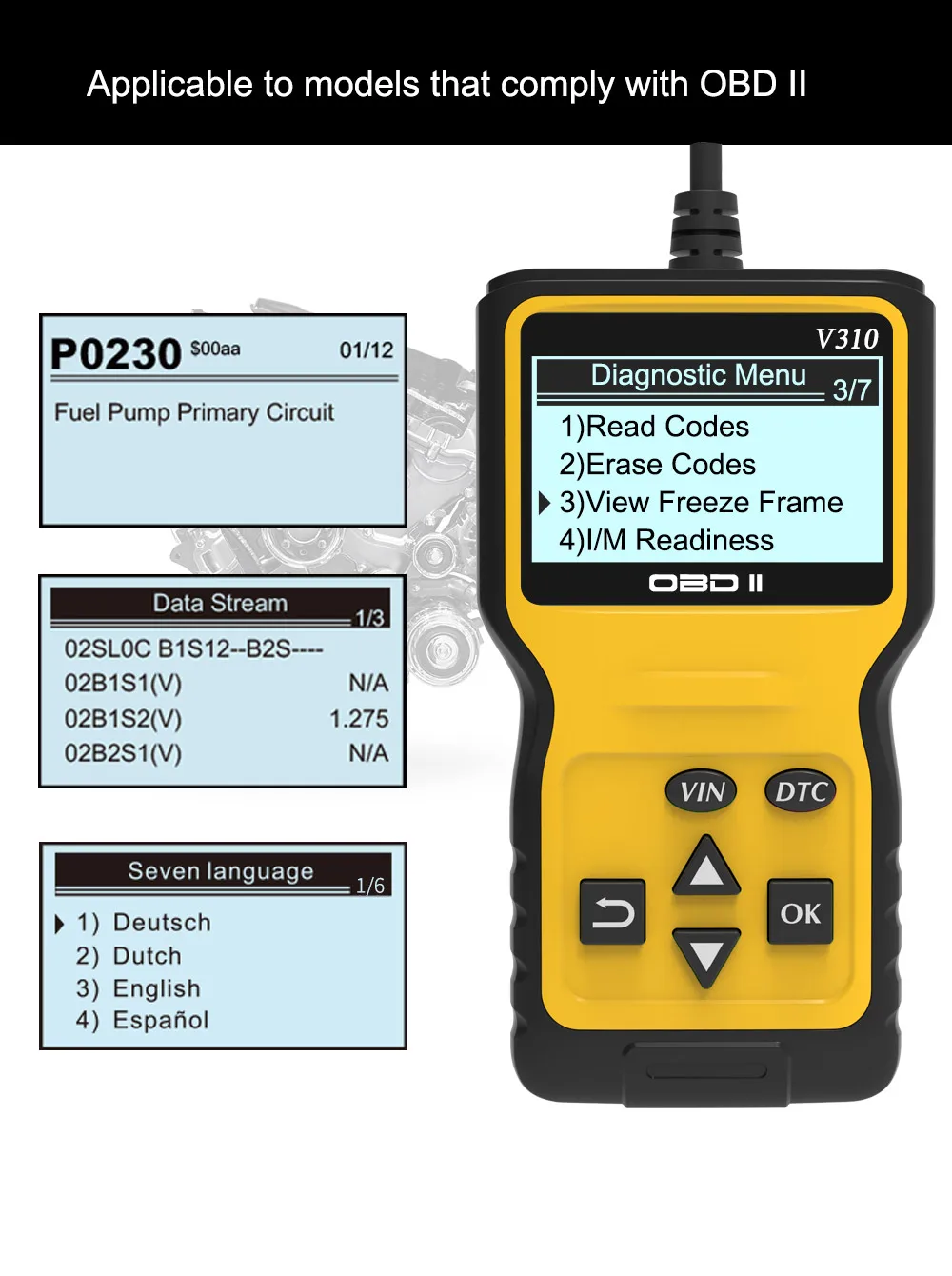 Car Fault Diagnostic Instrument Car Code Reader Car Scanner Vehicle ...