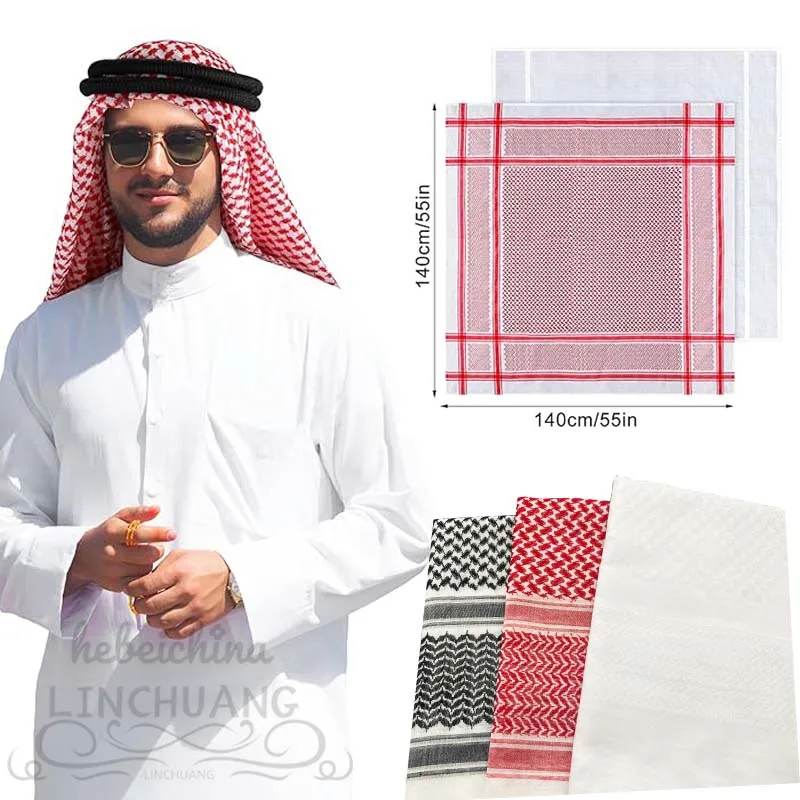 Adult Saudi Palestine Keffiyeh Red Shemagh Arab Premium Wrap Muslim ...