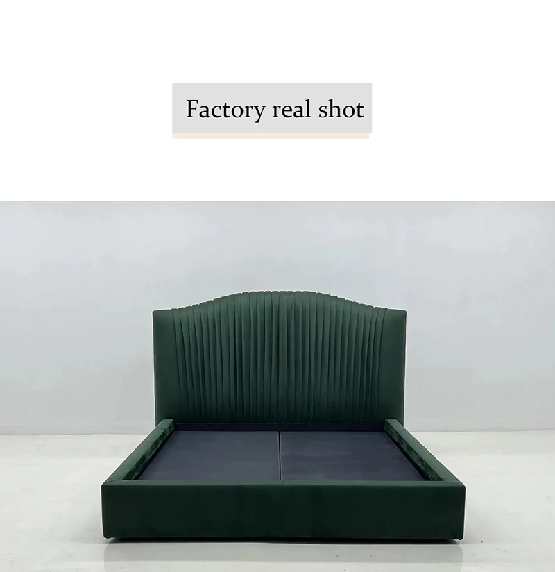 Italian Postmodern Luxury Double Velvet Bed Modern King Size Bed with ...