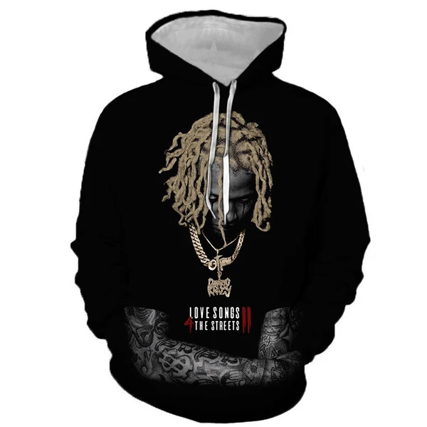 Shop 2023 Lil Durk 3D Printed Hoodies - Men's Pullover Sweaters