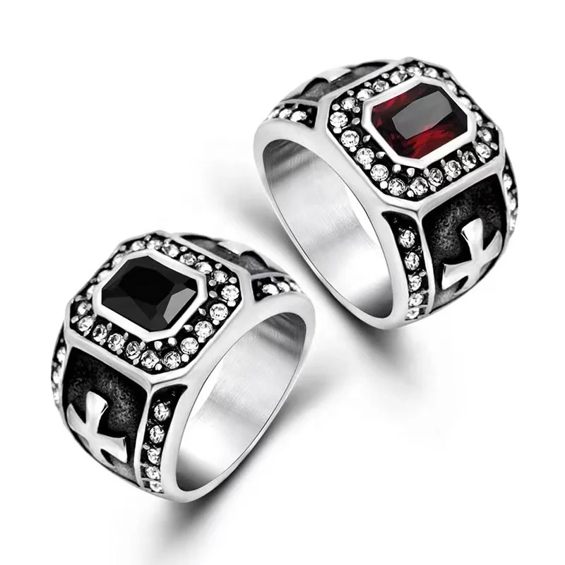 Vintage Stainless Steel Ring For Men And Women Hip Hop Ring With
