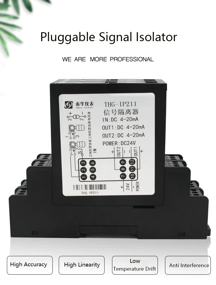 Signal Isolator 4-20ma Current Input Current Voltage Signal Output ...
