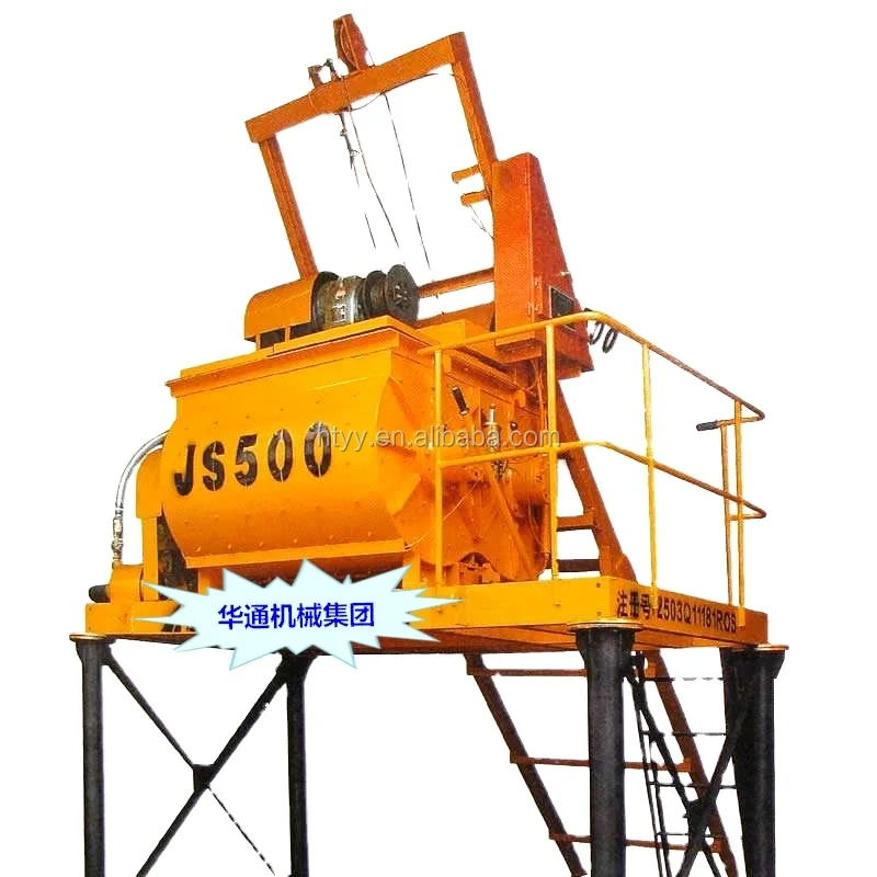 JS500 Otomatis Semen Beton Mixer dengan Harga Timbangan dan Hopper ...