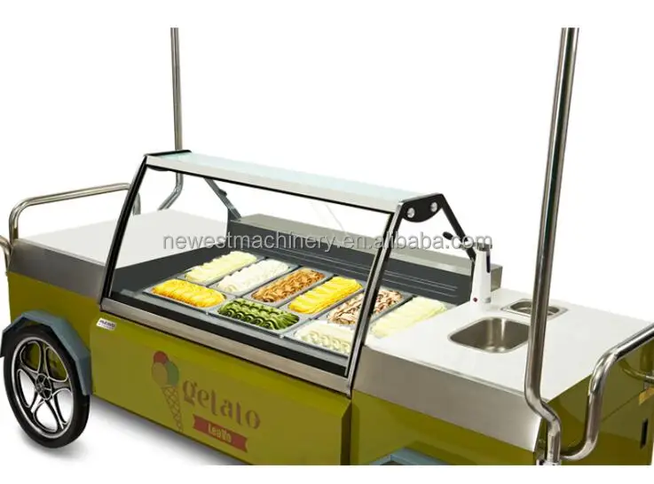 Factory Price Gelato Cart for Sale - Mobile Ice Cream Vending Cart with ...