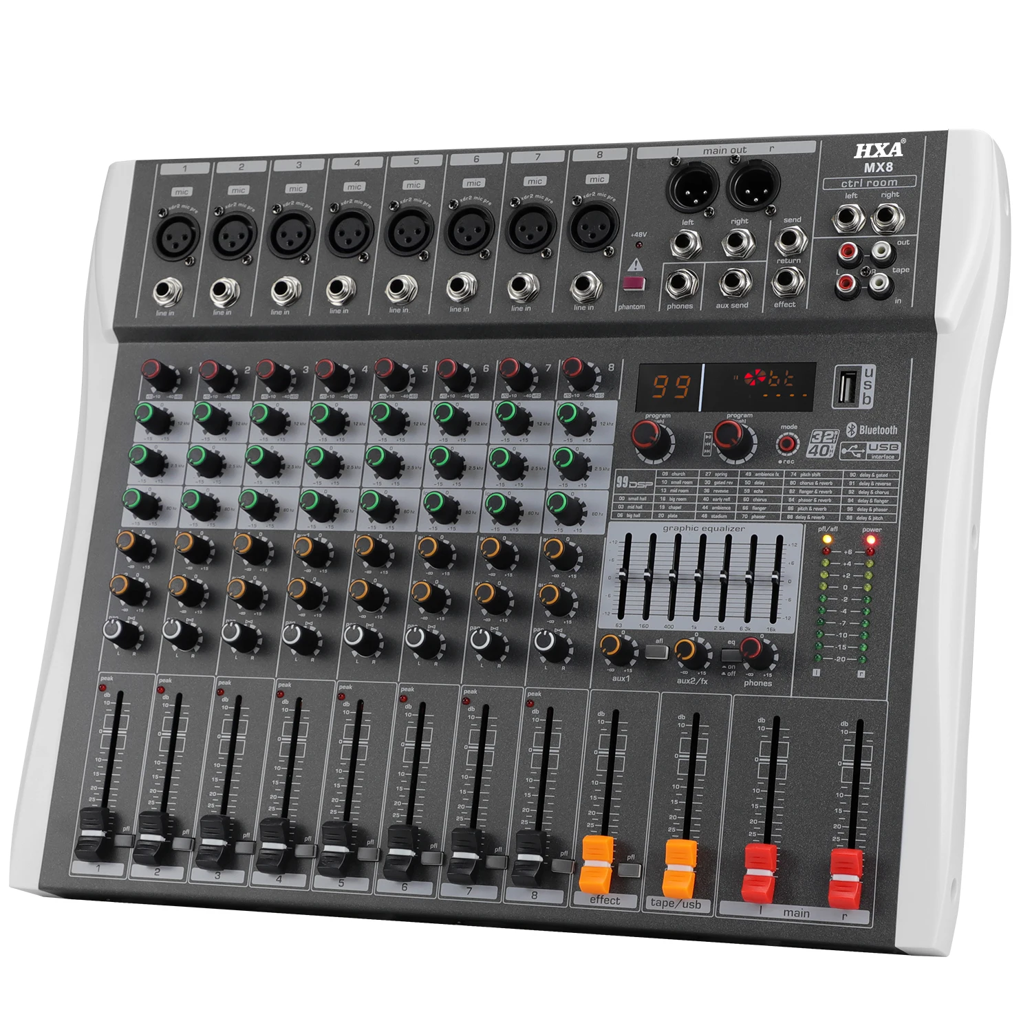 Professional Usb 8-channel Audio Mixer Console Mx8 - Buy Professional ...