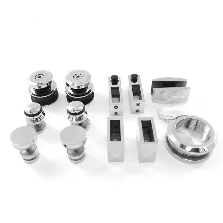 Safety Heavy Duty Glass Sliding Door System Round Pipe Shower Frameless Sliding Doors Hardware ...