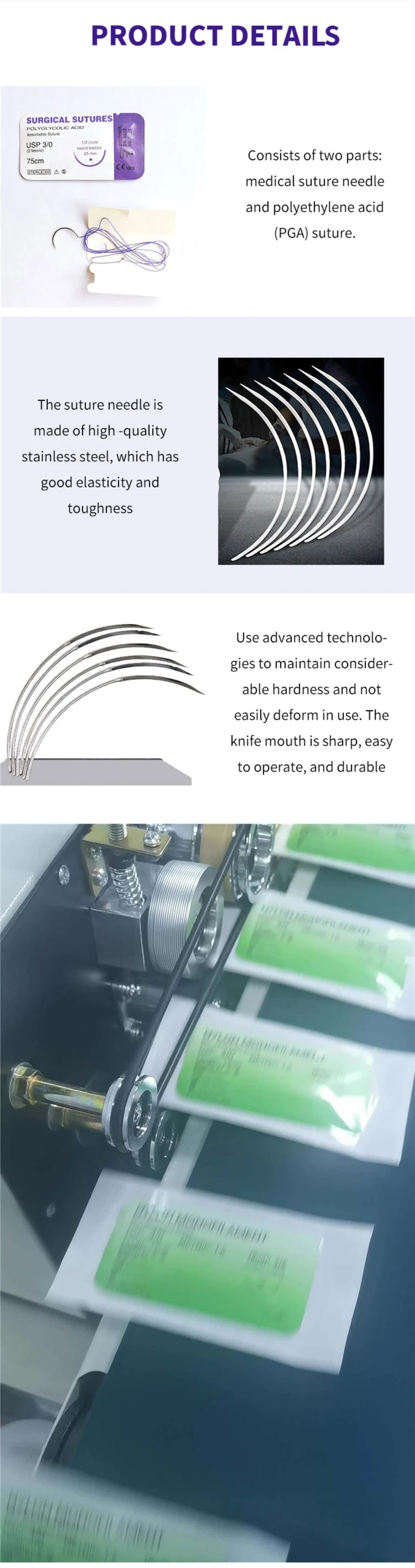 Suture Kit 10# Animal Veterinary Suture Needle Surgical Needle ...