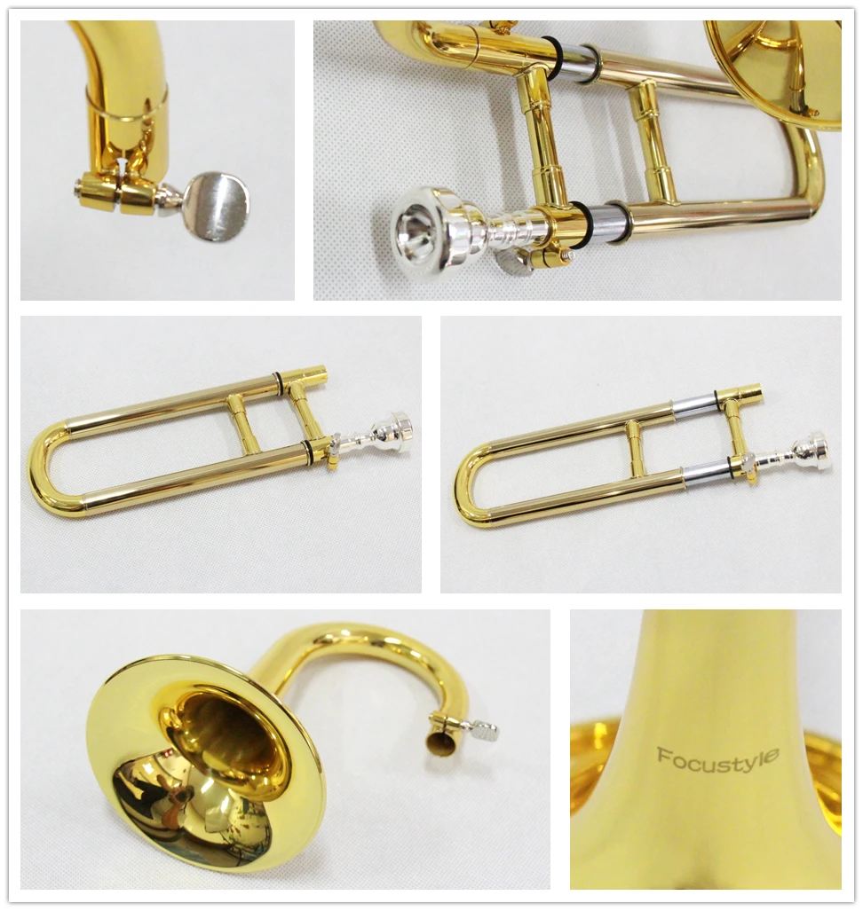 High Quality Brass Material Gold Lacquered Piccolo Trombone - Buy ...