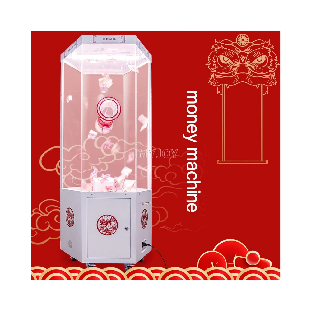 Coin Operated Control Cash Cube Grab Money Blower Machine