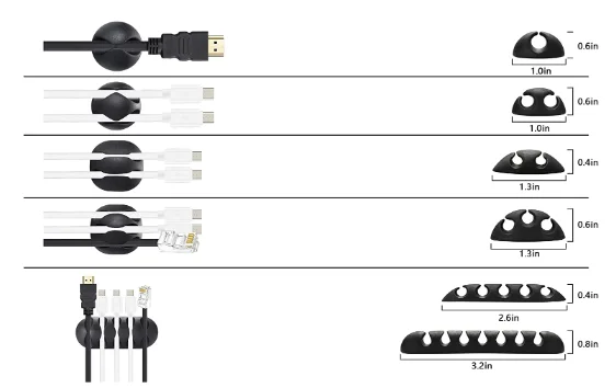 173 Pcs Cable Management Organizer Kit Cord Management Organizer Kit ...