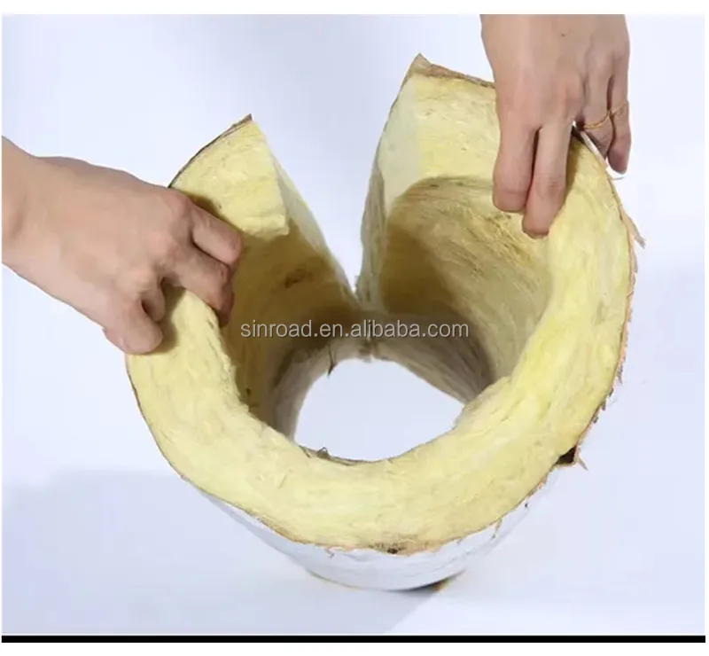 Astm Thermal Insulation Rock Wool Pipe Of Density 100-150 Kg/m3 For ...