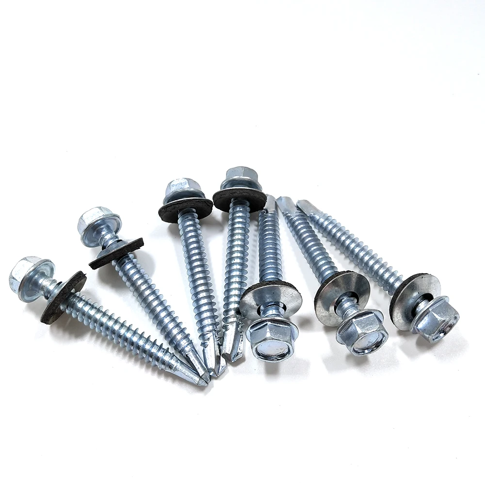 Din 7504 Galvanized Hex Self Drilling Screws Roofing Plating Color Hexagon Self Drilling Screw ...