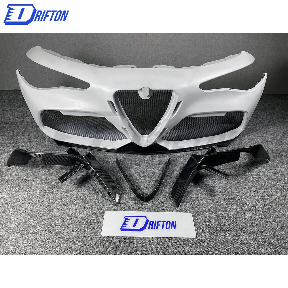 GTAM Style Front Bumper for Alfa Romeo Giulia Carbon Fiber