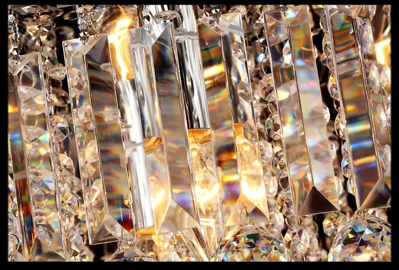 Modern Luxury Round clear Crystal Mounted Lamp Crystal Ceiling ...