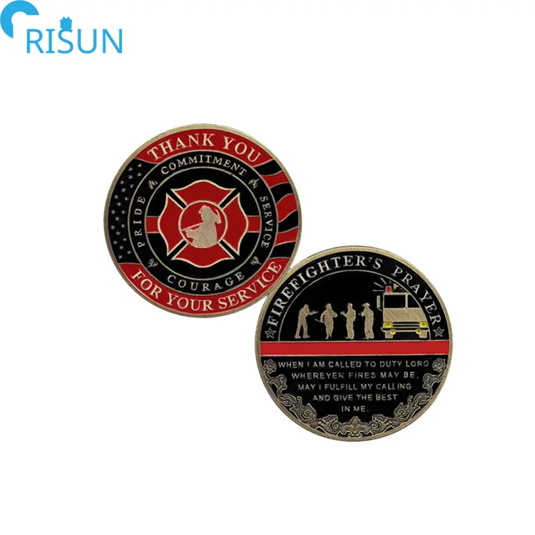 Manufacture Customised Firefighter Team Thank You Challenge Coin Custom ...