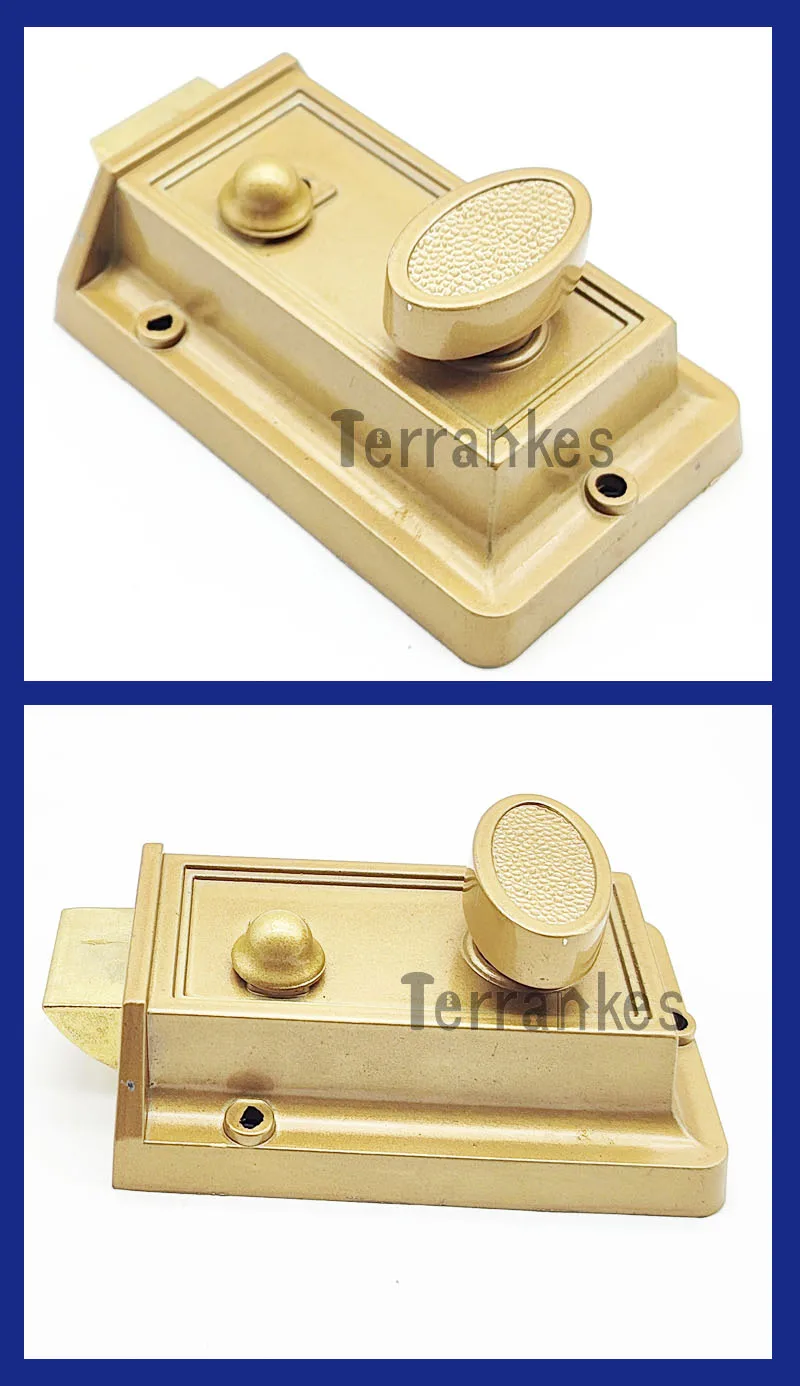 Home Door Gate Safety Vertical Keyway Cylinder Deadbolt Rim Lock Set ...