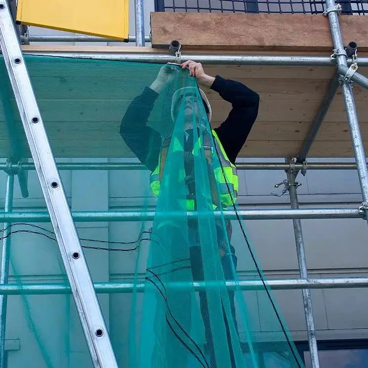 Green HDPE Grid Mesh Knotless Safety Net Construction Scaffolding ...