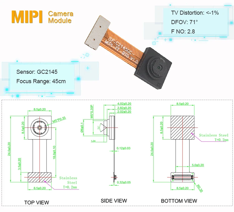 GC2145 Camera Module - 2MP MIPI DVP CMOS Sensor Chip