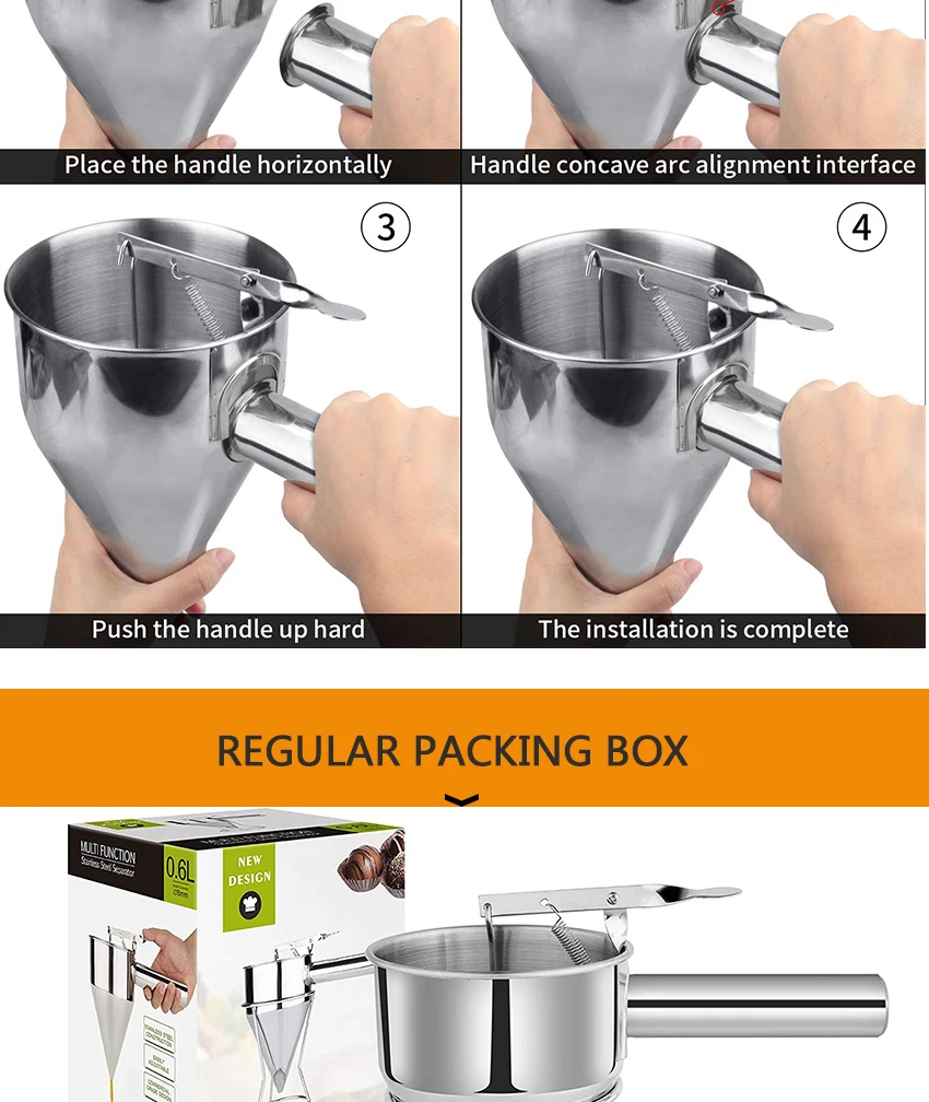 Custom Batter Funnel Dispenser - Stainless Steel Baking Tool