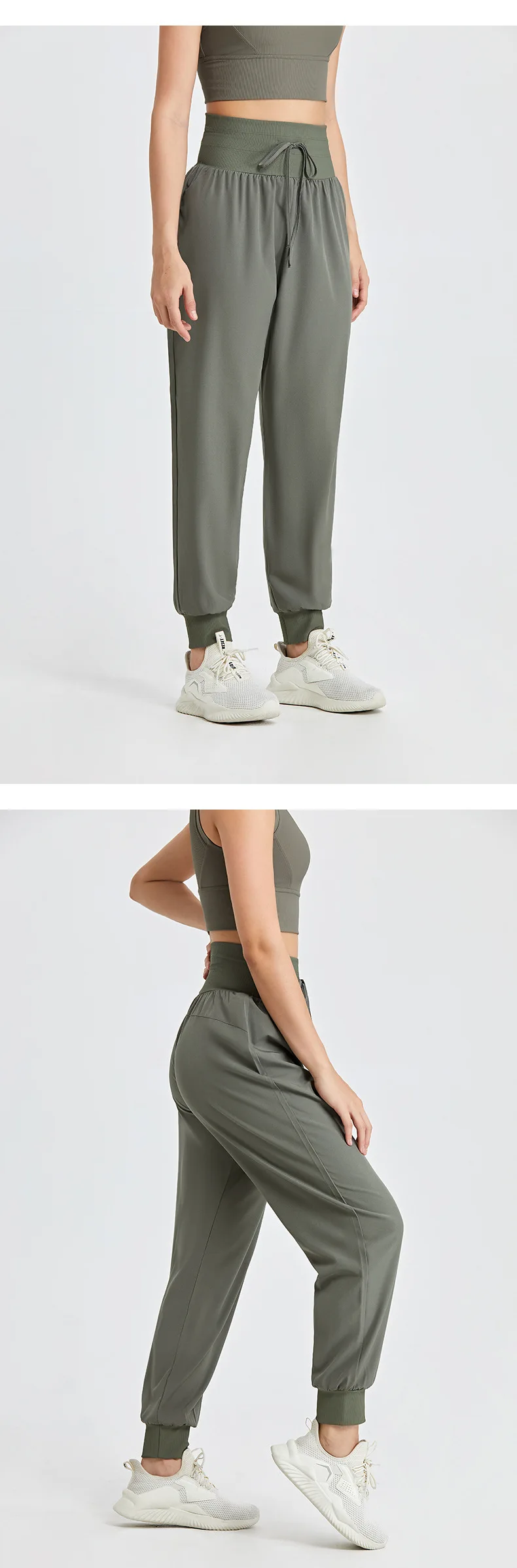 Women High Waist Quick Dry Comfort Loose Casual Pilates Sweatpants Gym ...