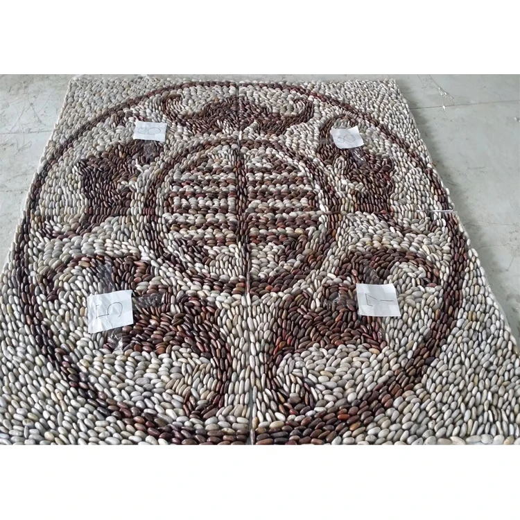 Natural Oval Cobbles & Pebbles For Gardens Pebble Stone Round Medallion ...