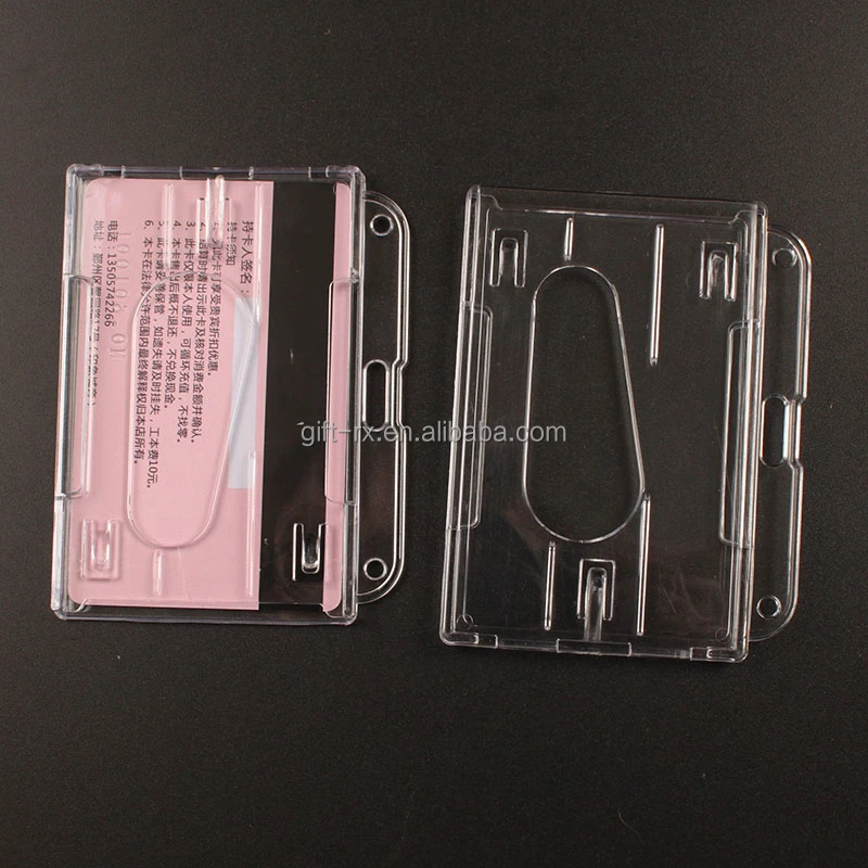 Rigid Vertical Transparent Clear Id Card Holder Pvc Hard Plastic Credit ...