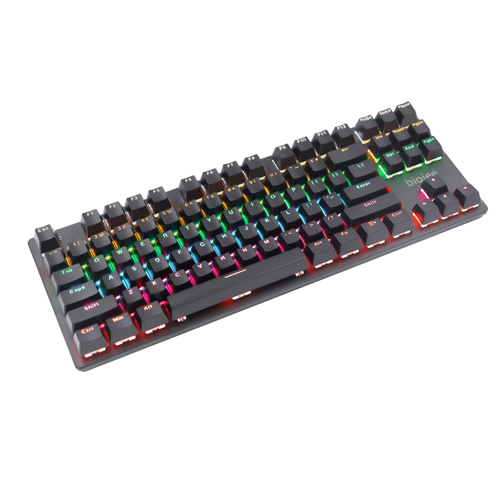 Biojee White And Blue Mechanical Keyboard 87 Key Led Backlight Wired ...