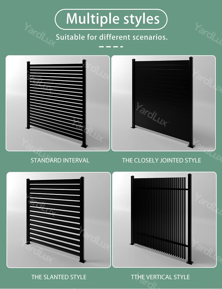 YardLux Aluminium Louver Slat Fence Elegant Outdoor Fencing Trellis ...