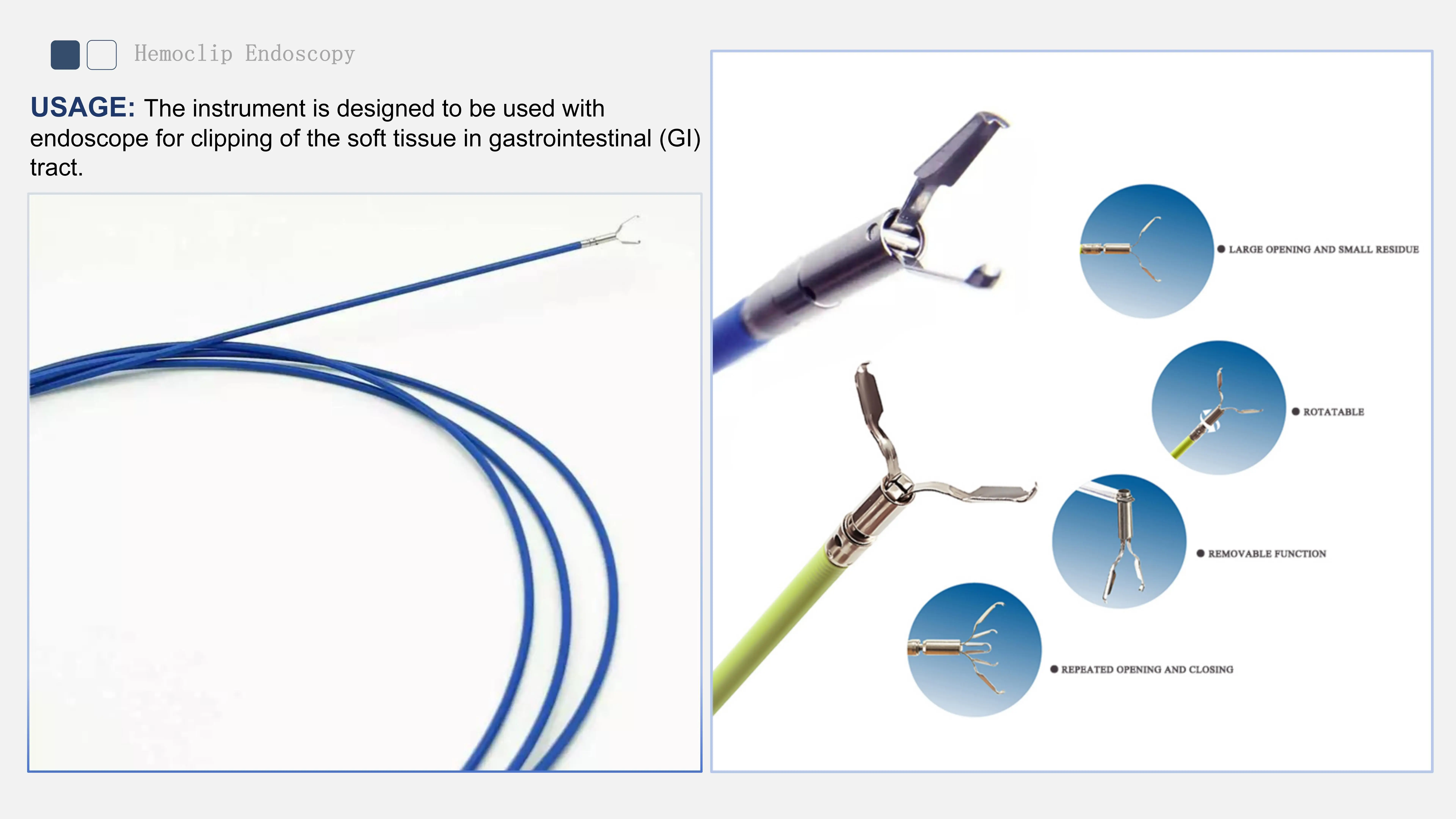 Disposable Endoscopic Hemoclip - Rotatable Hemoclipe for Colonoscopia