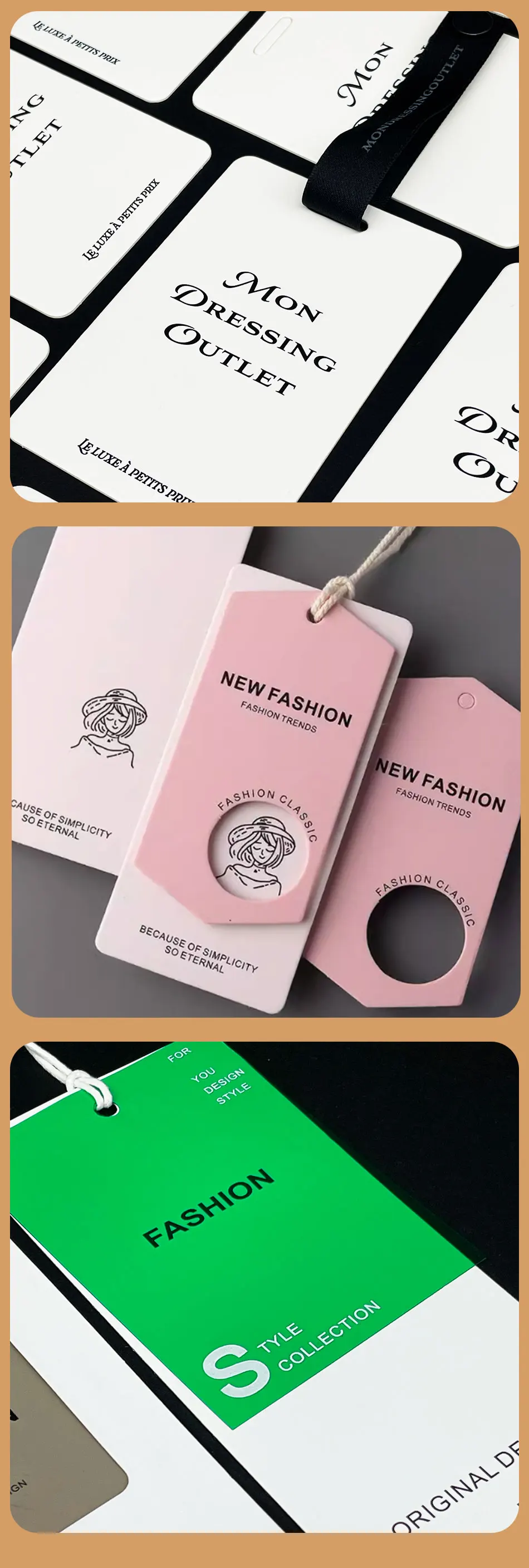 Customized Hang Tag Logo Embossed Matte Finishing Luxury