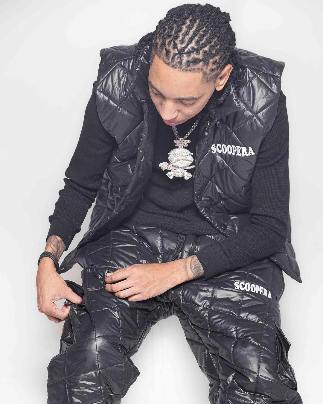 Custom Men Unisex Setting Powder Puffers Puffer Pants And Jacket Winter ...