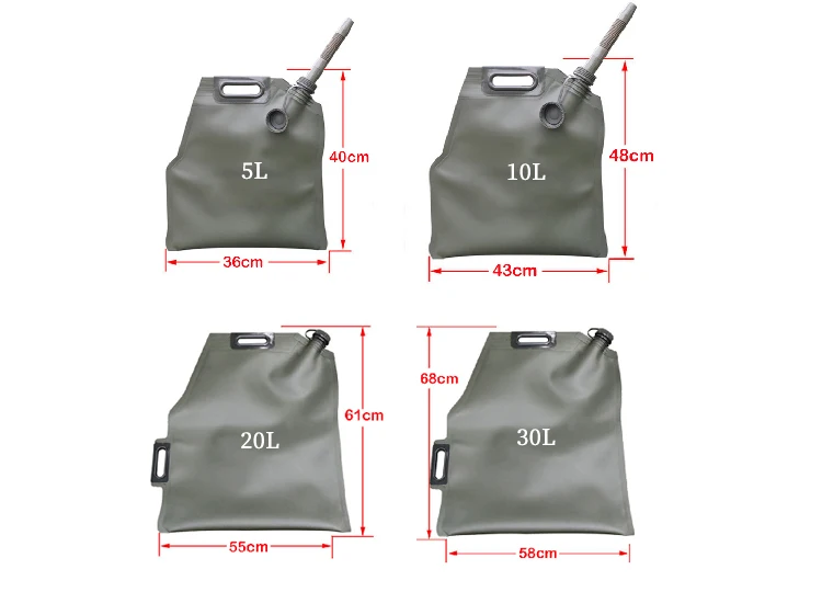 Portable Folding Fuel Tank 20L Gasoline Bladder Bag with 5L and 30L ...