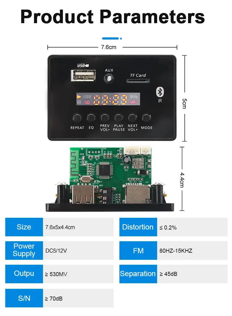 VIRE Big IC Mp3 Decoder Board Fm Radio Usb Tf Card Audio Bluetooth Mp3 Player Module, View Big ...