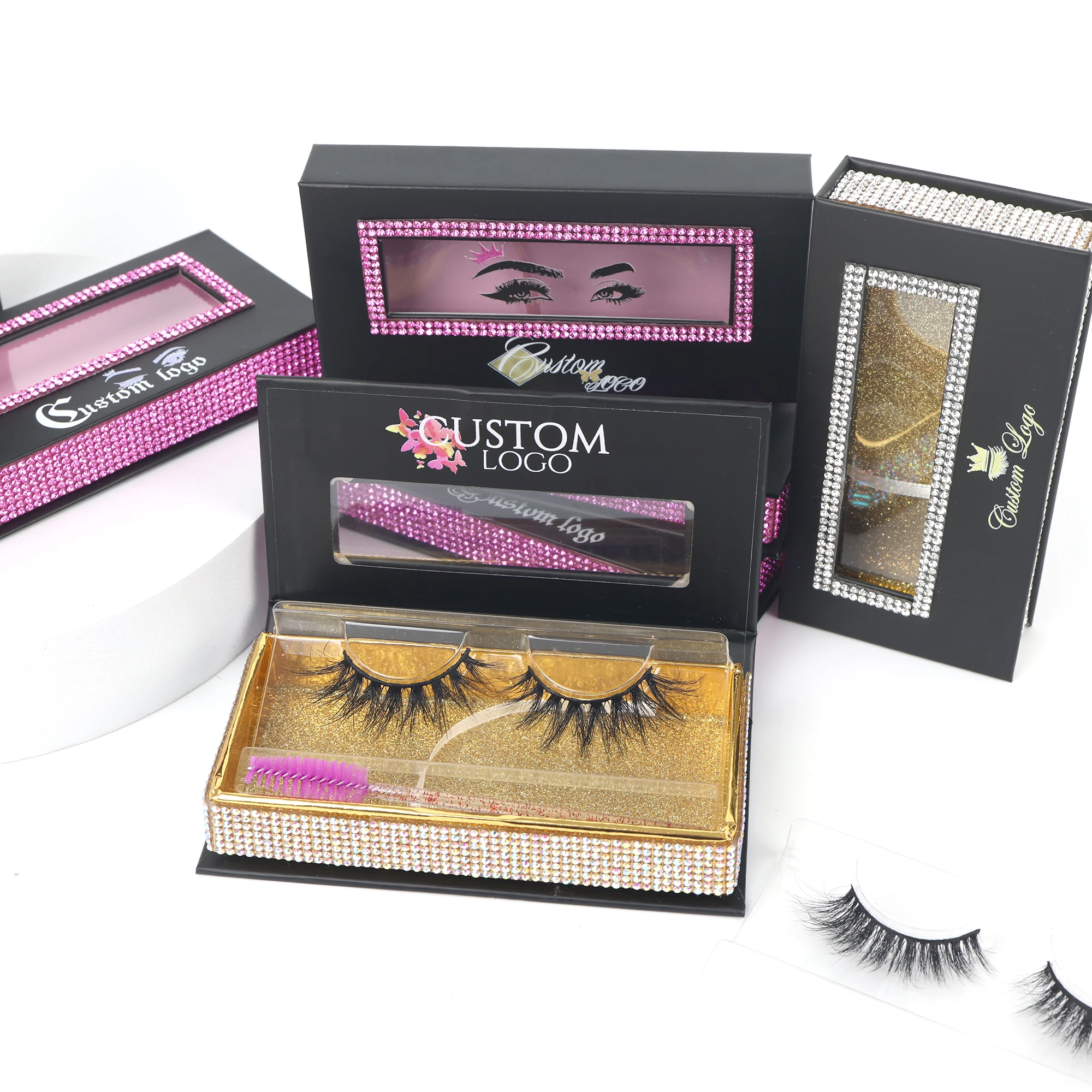 3d False Eye Lashes Wholesale 10-14mm Full Strip Faux Mink Eyelashes ...