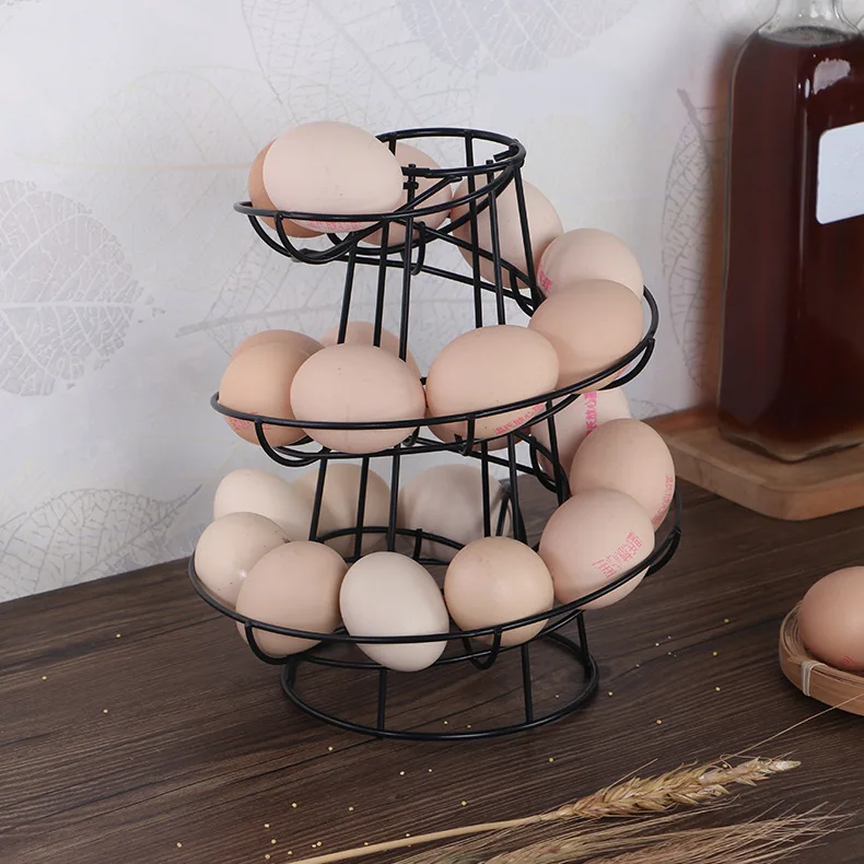 Modern Metal Egg Shelter Rack 24 Eggs Kitchen Countertop Egg Organiser ...