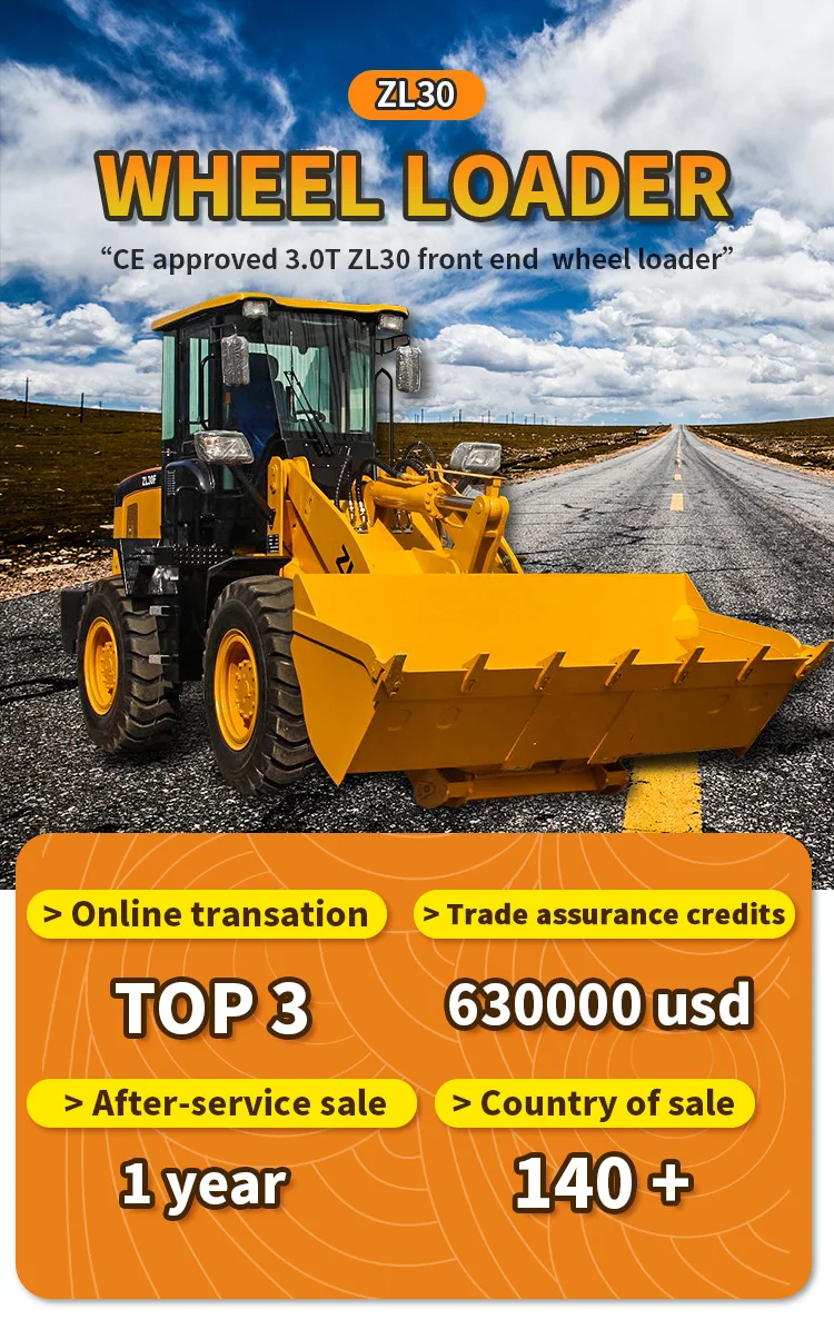 Factory Direct ZL30F 4WD Mini Loader 3.0 Ton Front Wheel Loader CE ...