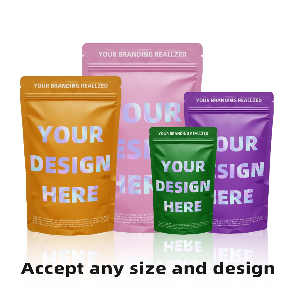 Custom Printed Food Packaging Mylar Bags Resealable Zipper Stand up ...