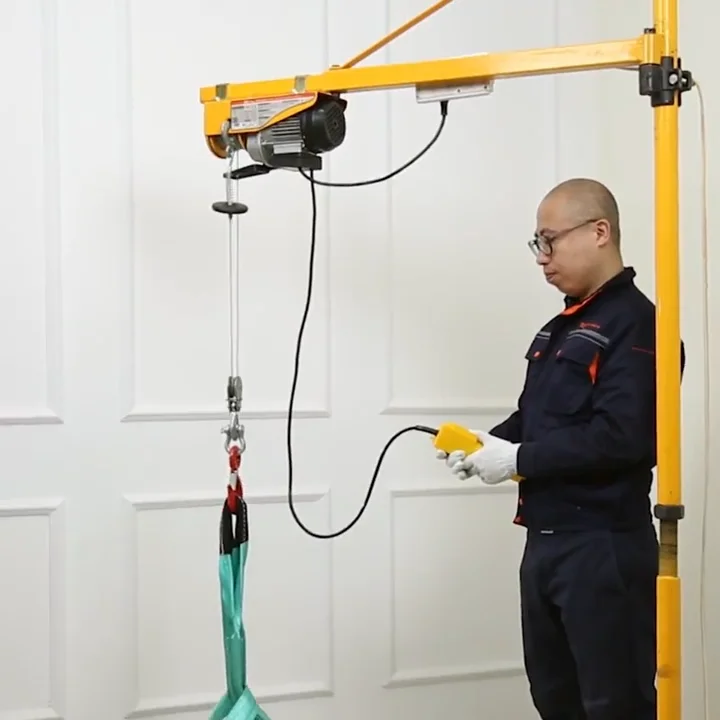 Wire Rope Mini Electric Motor Hoist 100kg/200kg With Monorail Trolley ...