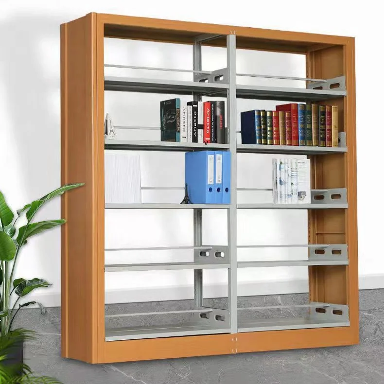 steel Industrial bookcase bookshelf iron bookstore furniture school ...
