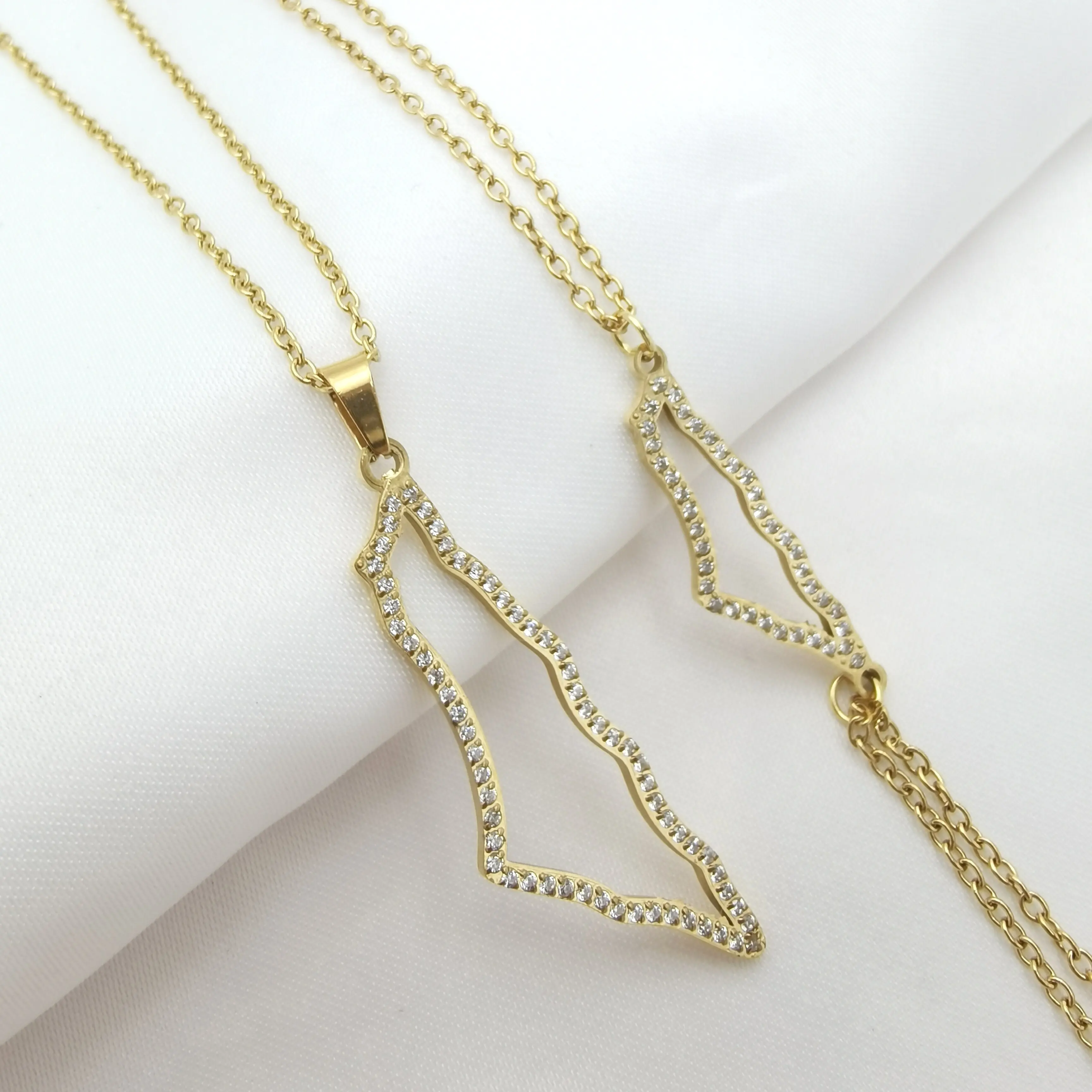 High Quality Tiny Outline Map Palestine Necklace Stainless Steel Silver ...