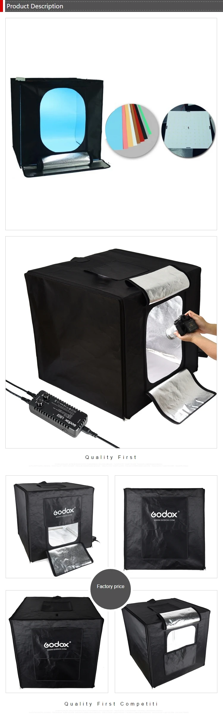 Godox Portable Include 4 Pvc Backdrops 40*40/50*50/60*60 Cm Deep Led ...