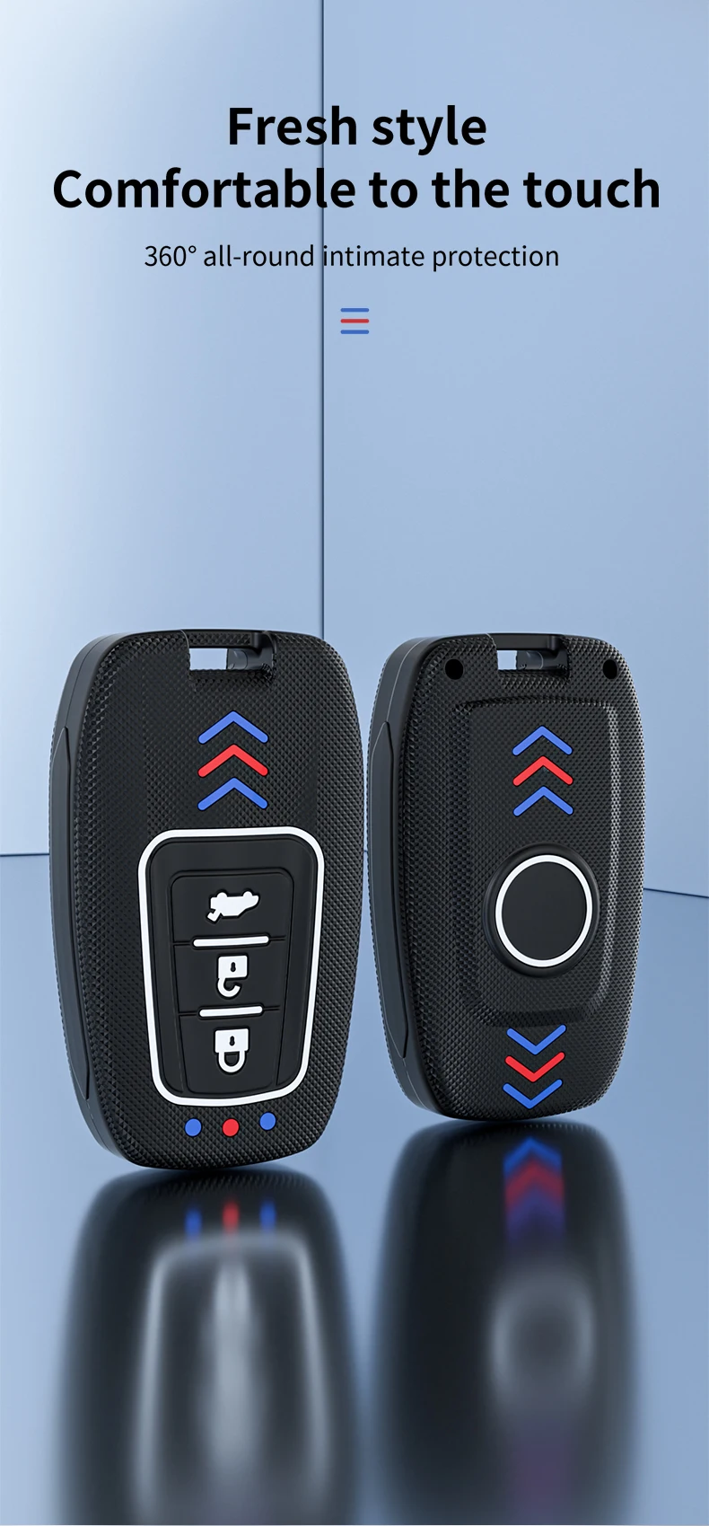 Good Quality Key Holder Car Accessory Abs+silica Gel Car Key Case For ...