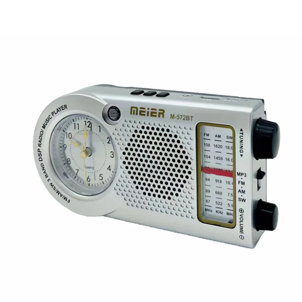 2024 Newest Quartz Clock Radio Meier Wireless Speaker Pocket Radio M ...