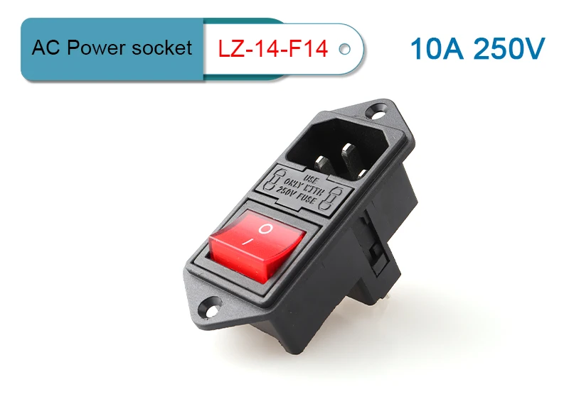 Lz-14-f14 C14 10a 250v Uk Ac Power Socket With 3 Outlets & Brass Holder ...