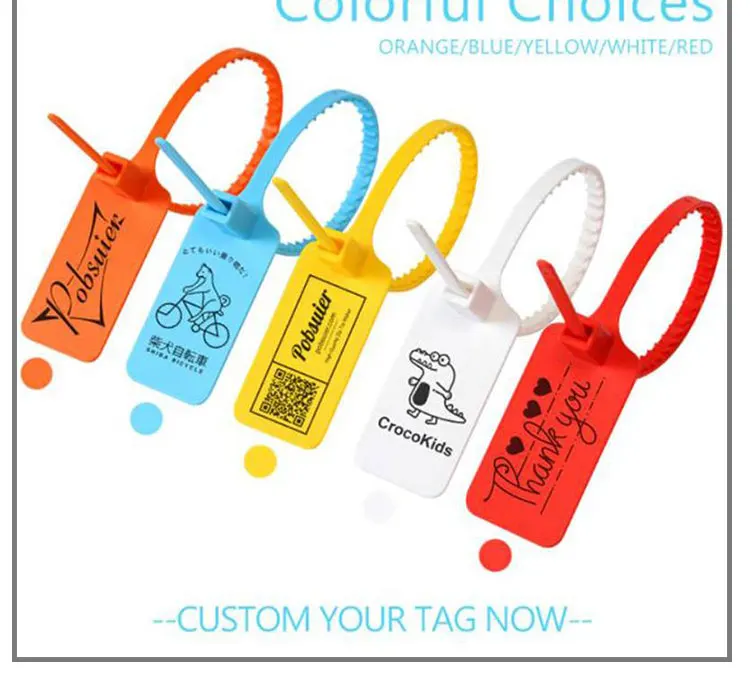 Customized Debossed Ink Logo Zip Ties Tags for Security