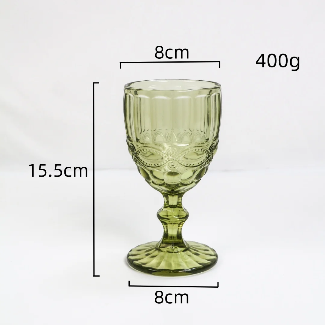 Wholesale Custom Colorful Vintage Glass Wine Goblets
