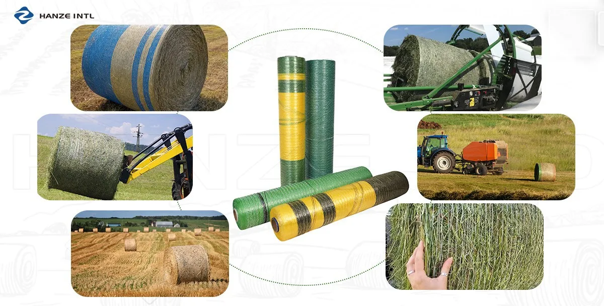 HDPE Agricultural Plastic Mesh Silage Hay Bale Net Wrap and Straw Bale ...