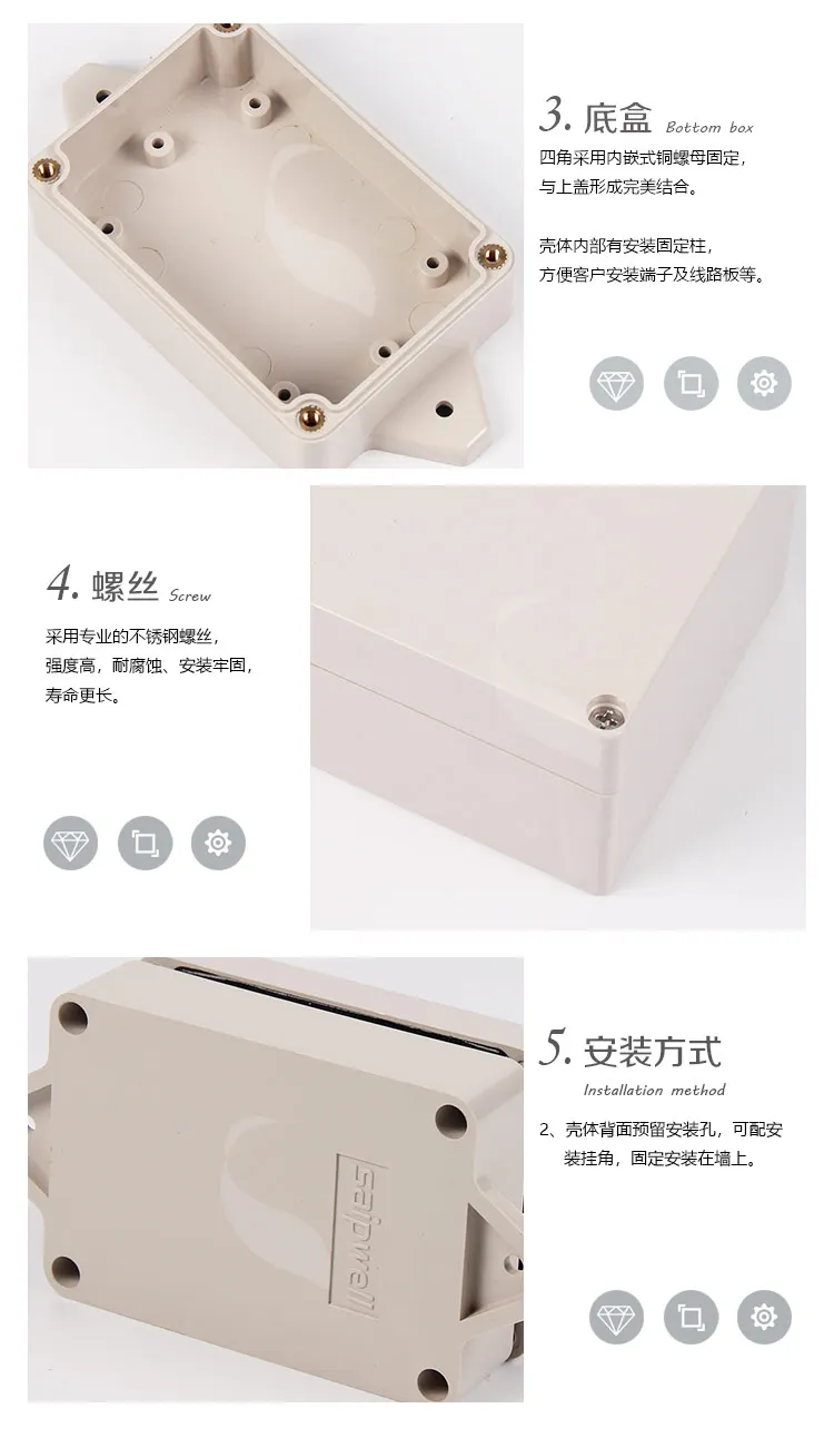 Saipwell Sp-f22-2r 160*110*90mm Industrial Abs Plastic Box Sealed ...